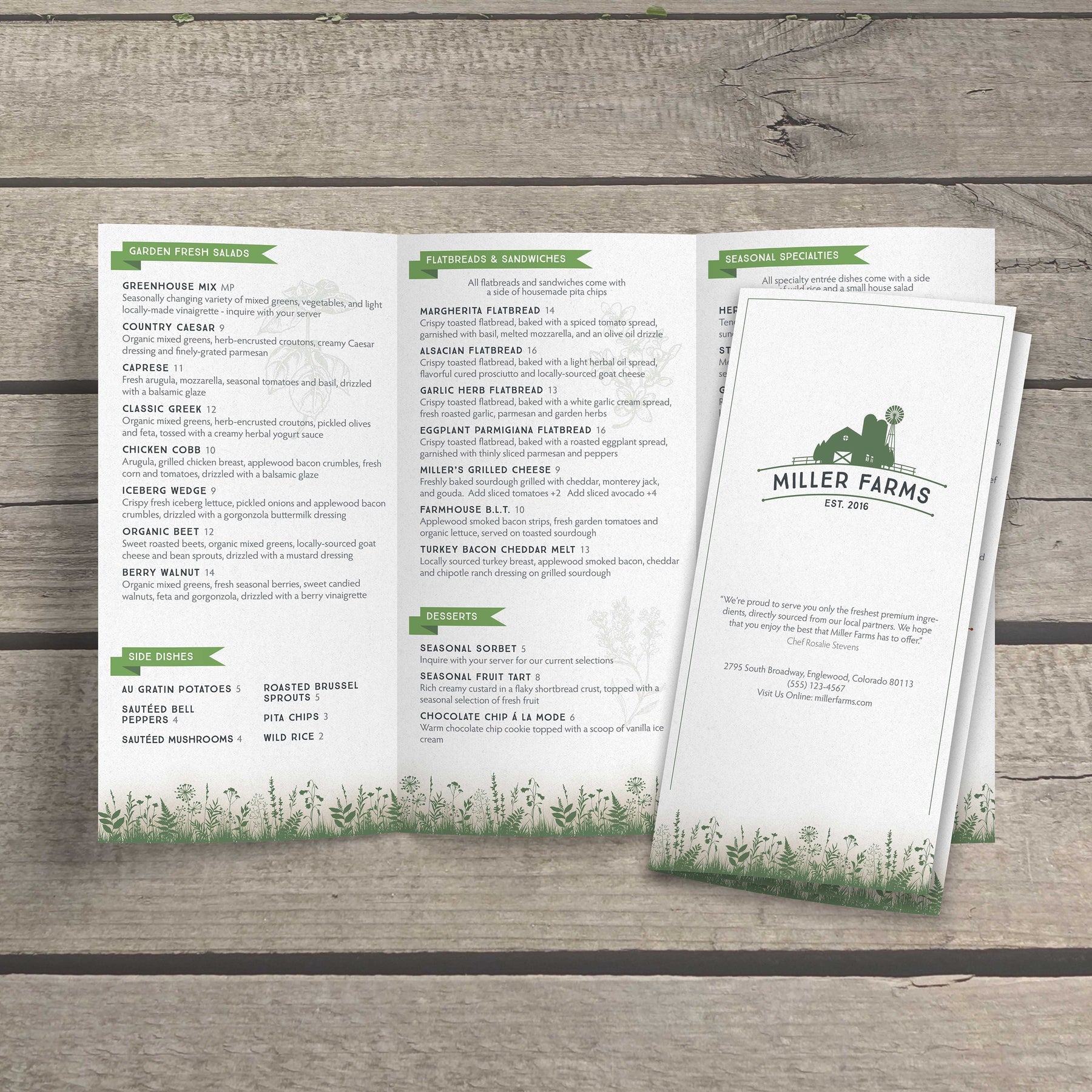 Farm to Table Menu Templates for free | TerraSlate Paper