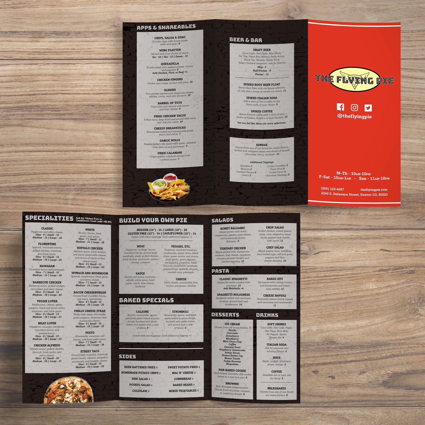 13" x 19" Trifold Menu Templates for Free | TerraSlate Paper