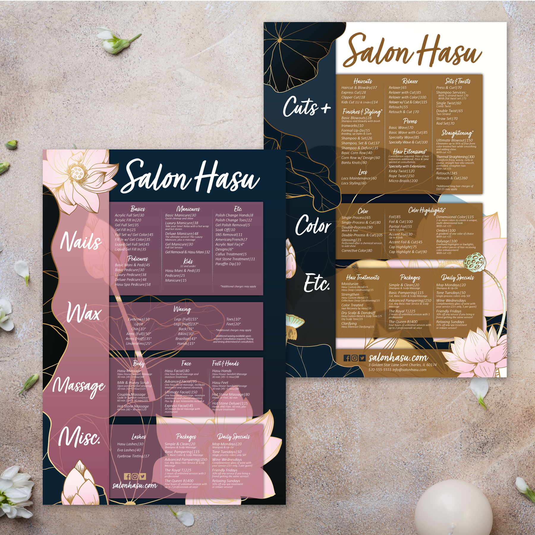 13" x 19" Flat Free Menu Templates | TerraSlate Paper