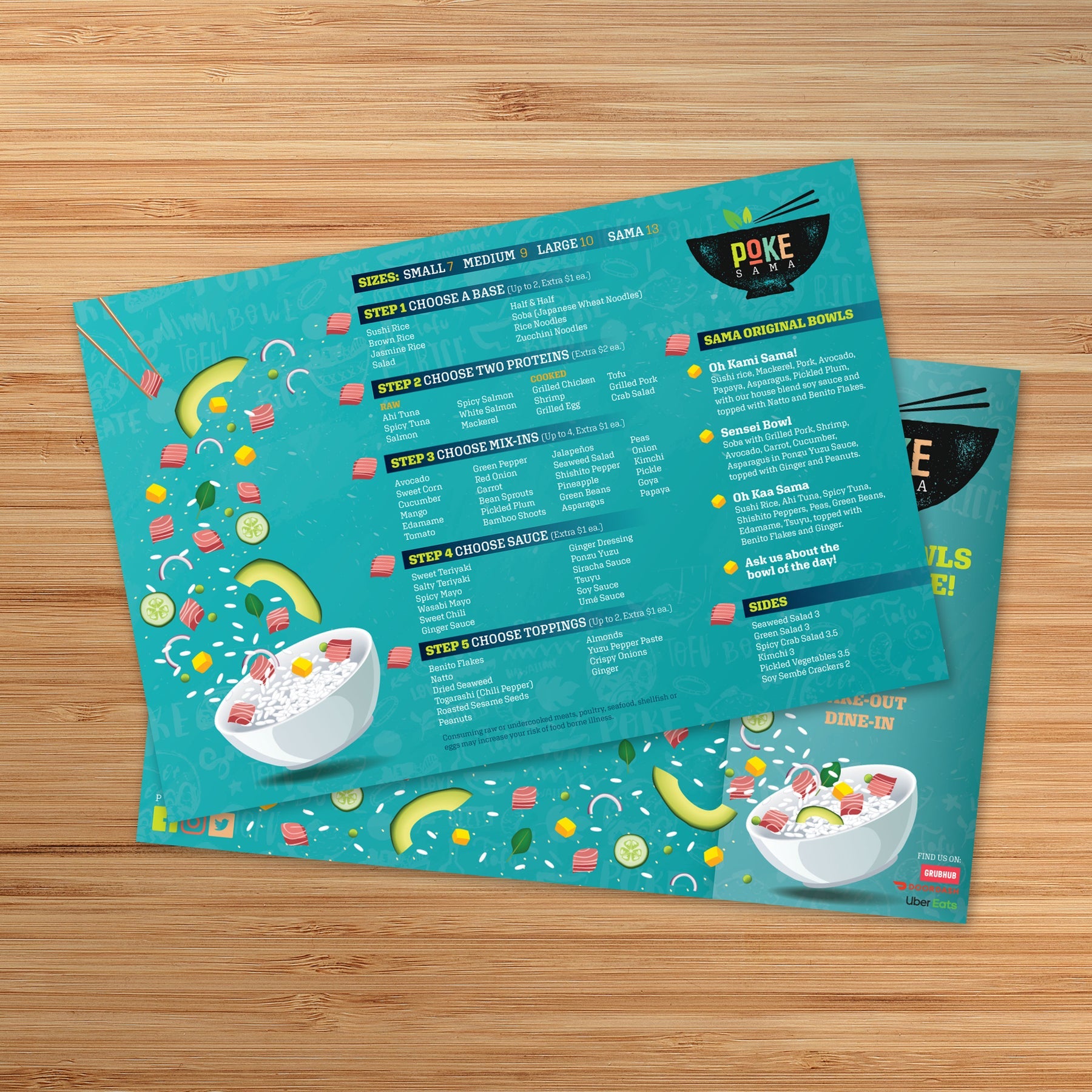 Plantillas de menú planas de 30 x 45 cm gratis | Papel TerraSlate