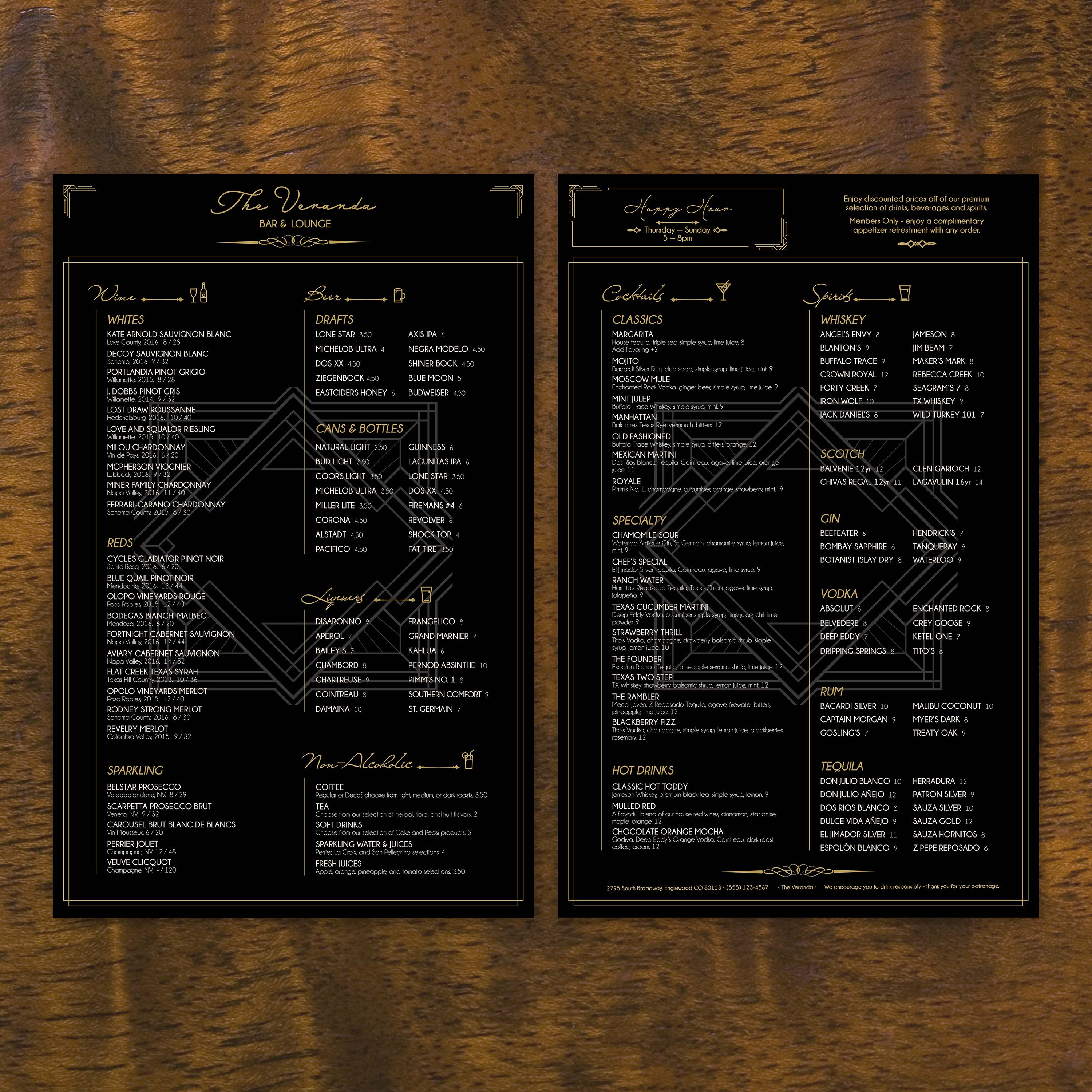 Lounge Menu Platinum Modern Thai | Novotel Bangkok Platinum Pratunam